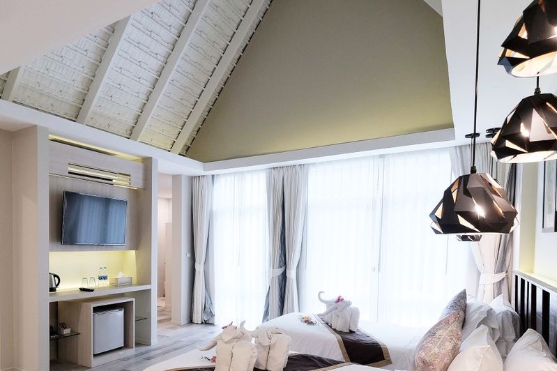 Triangle Room - Decorated in the style of a house with a Triangle roof ...